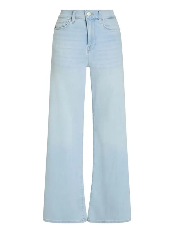FRAME Le Palazzo High-rise Wide-leg Jeans - Light Denim