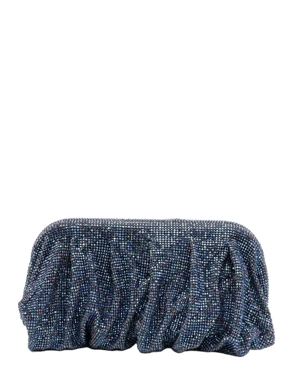 Benedetta Bruzziches Rhinestone-embellished Draped Clutch - Blue