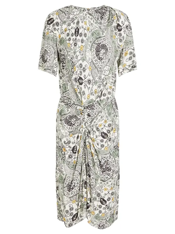 MARANT ETOILE Bardeny Twist-front Printed Dress - Ecru