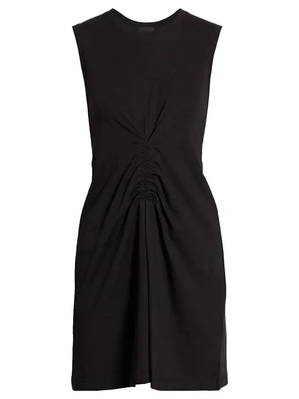 ATM Anthony Thomas Melillo Ruched Cotton-jersey Mini Dress - Black