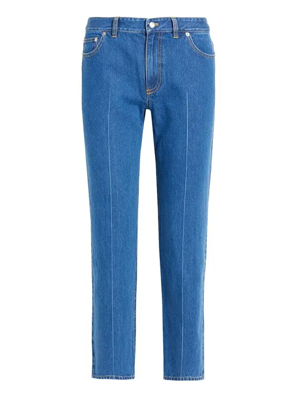 Tibi Selfie High-rise Straight-leg Jeans - Mid Denim