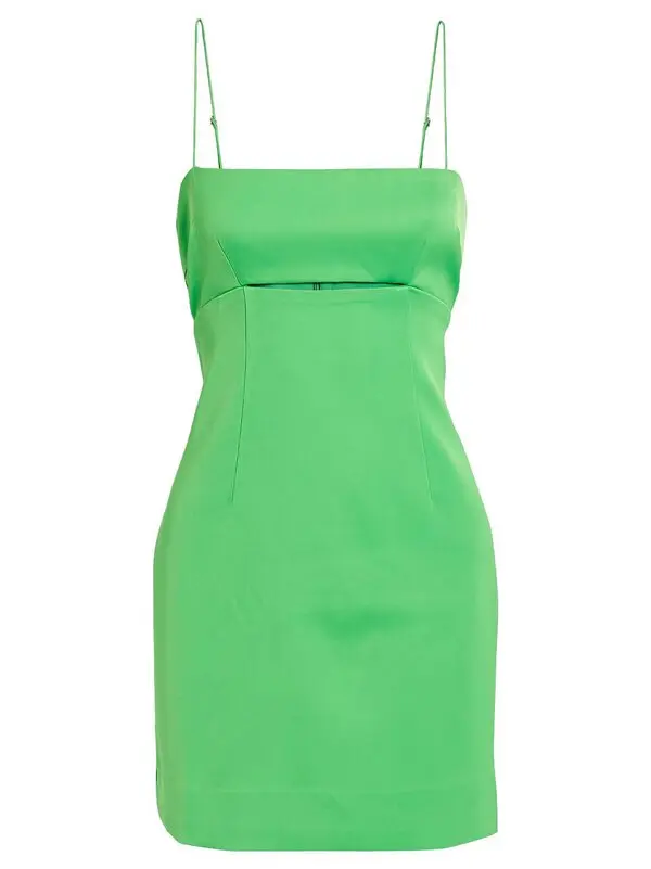 NICHOLAS Cutout Satin Mini Dress - Bright Green