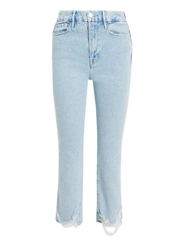 FRAME Le Super High Cropped Bootcut Jeans - Light Denim