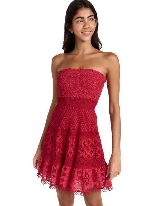 Temptation Positano Tectite Lace Dress - Red