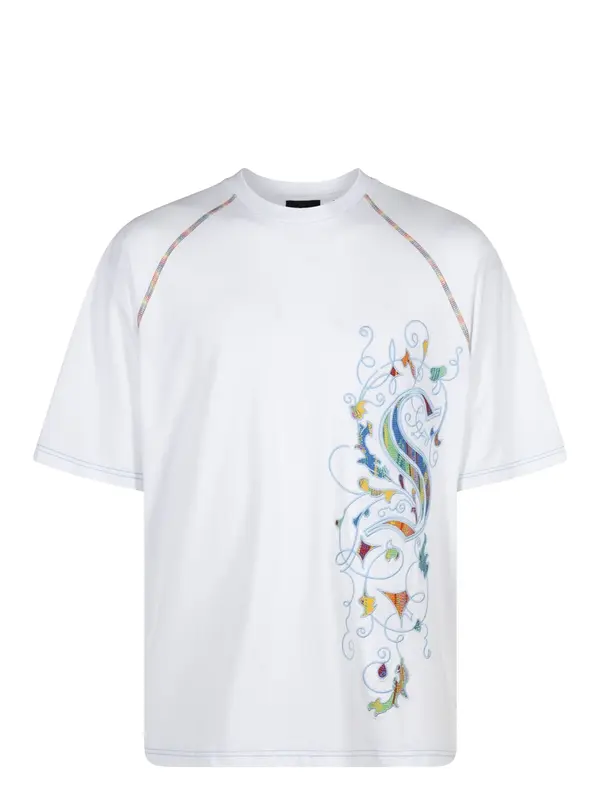 Supreme X Coogi Embroidered-motif Cotton T-shirt - White