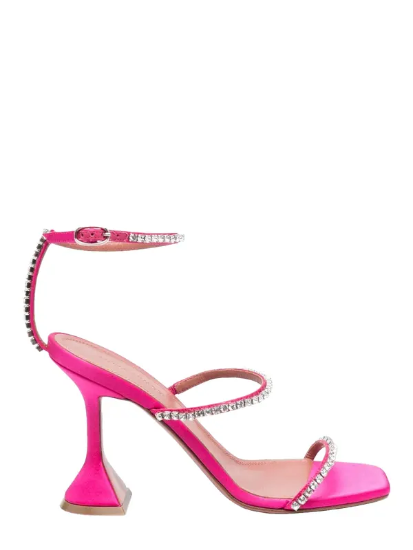 Amina Muaddi Gilda 95mm Crystal-embellished Sandals - Pink