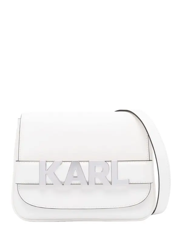 Karl Lagerfeld K/letters Recycled-leather Shoulder Bag - White