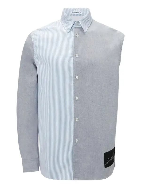 JW Anderson Patchwork-design Cotton Shirt - Blue