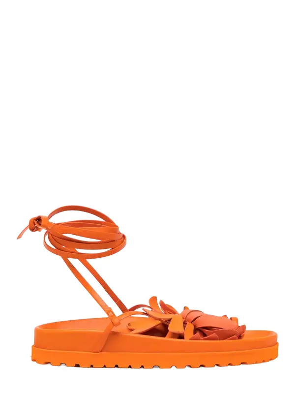 Silvia Tcherassi Idania Leather Sandals - Orange