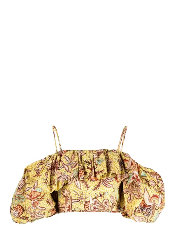 Ulla Johnson Carla Calla Lily-print Top - Yellow