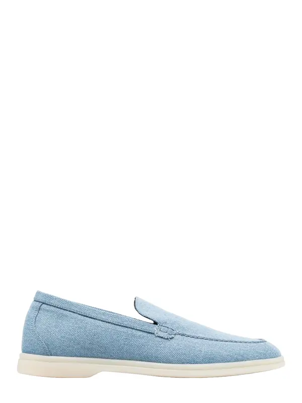 SCAROSSO Almond-toe Denim Loafers - Blue