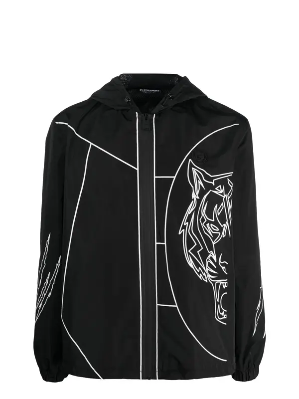 PLEIN SPORT Tiger Court Edition Windbreaker Jacket - Black