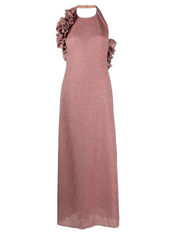 RAYANE BACHA Olivia Metallic Maxi Dress - Pink