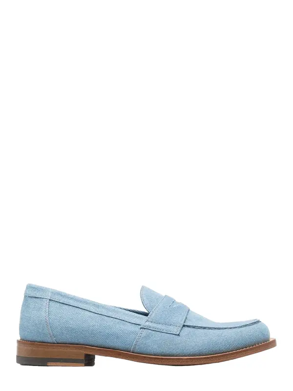 SCAROSSO Denim Penny Loafers - Blue