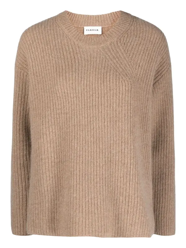 P.a.r.o.s.h Ribbed-knit Cashmere Sweatshirt - Brown