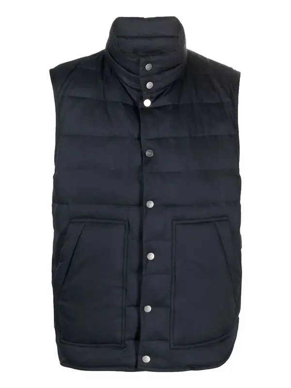 Kiton Mock-neck Padded Gilet - Blue