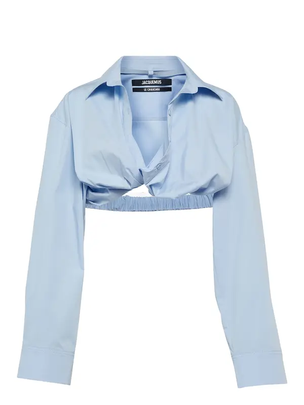Jacquemus La Chemise Bahia Cropped Top - Blue