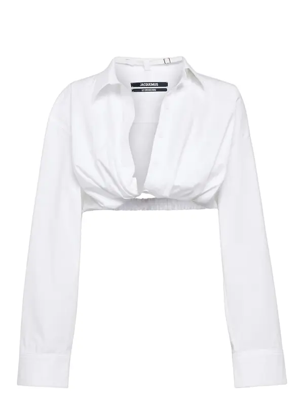 Jacquemus La Chemise Bahia Cropped Top - White