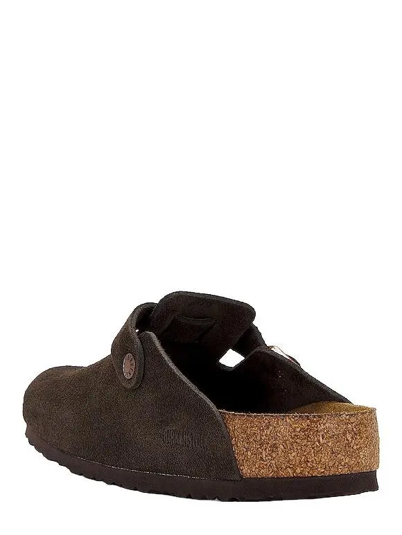 BIRKENSTOCK Boston Suede Clogs - Mocha