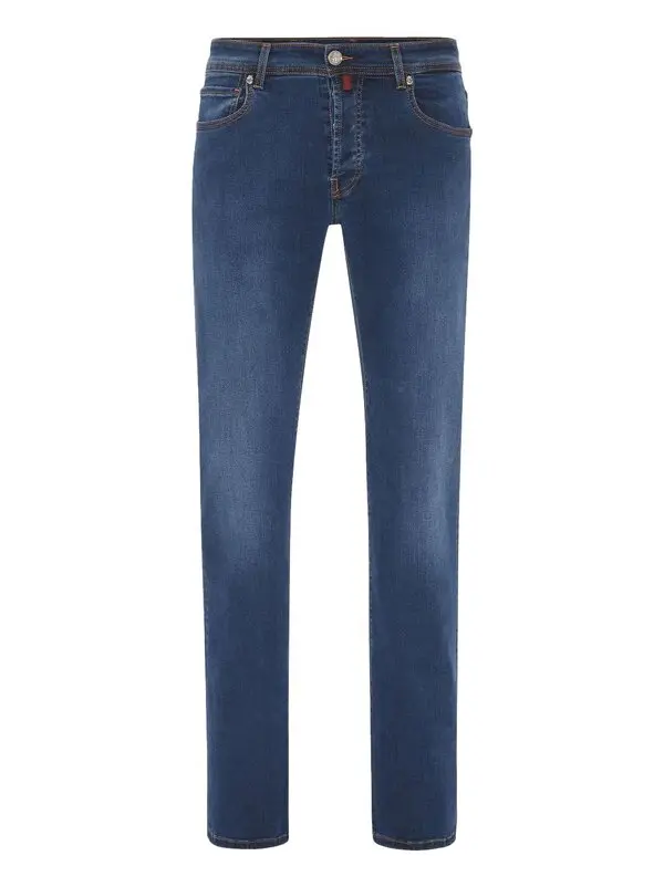 BILLIONAIRE Straight-leg Jeans With Logo Patch - Blue