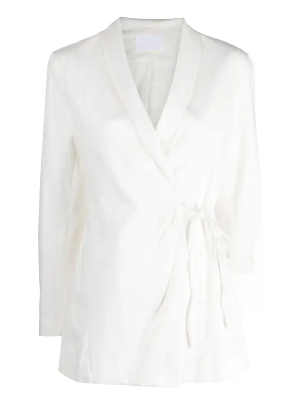 Merlette Vanda Tied-waist Wrap Jacket - White