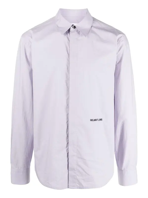 Helmut Lang Embroidered-logo Cotton Shirt - Purple