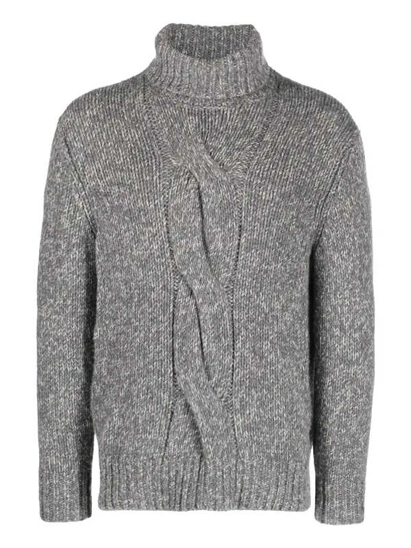 Brunello Cucinelli Cable-knit Roll-neck Sweater - Grey