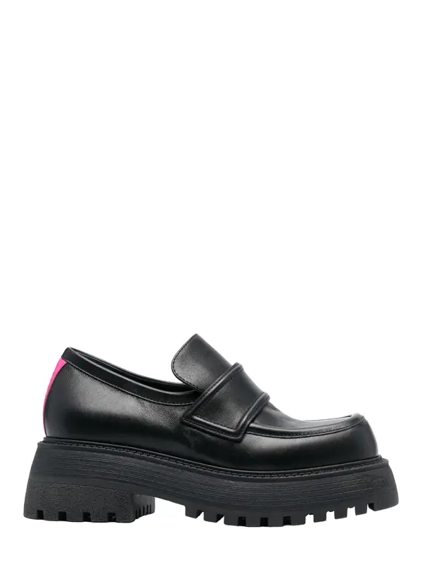 3JUIN Penny-slot Leather Loafers - Black