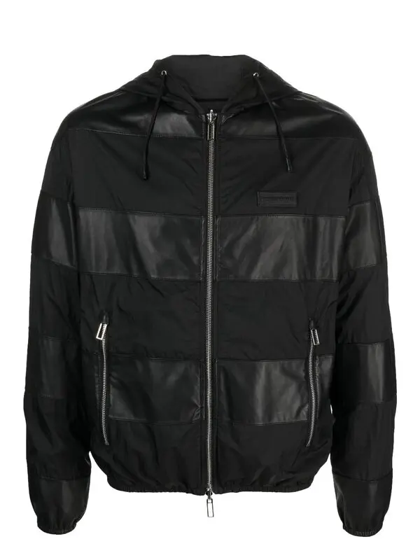 Emporio Armani Reversible Lambskin Hooded Jacket - Black