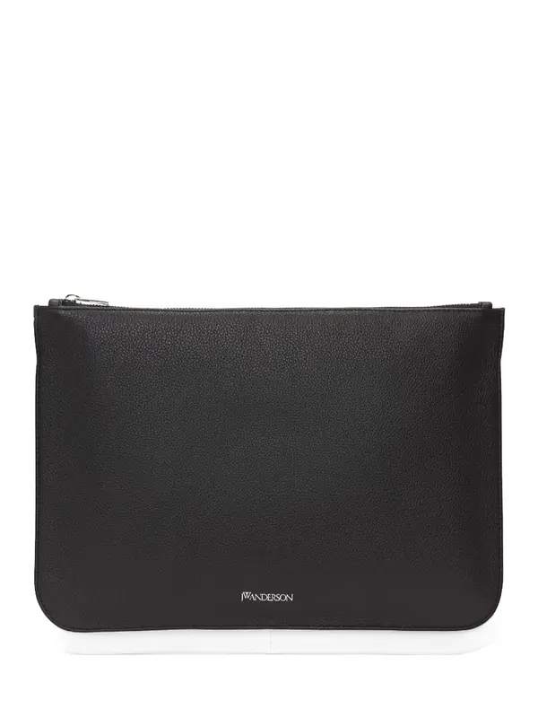 JW Anderson Large Bumper Leather Pouch - Black