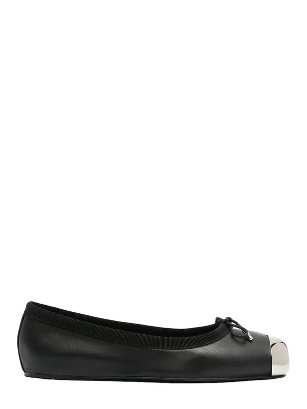 Alexander McQueen Metal-toecap Leather Ballerinas - Black