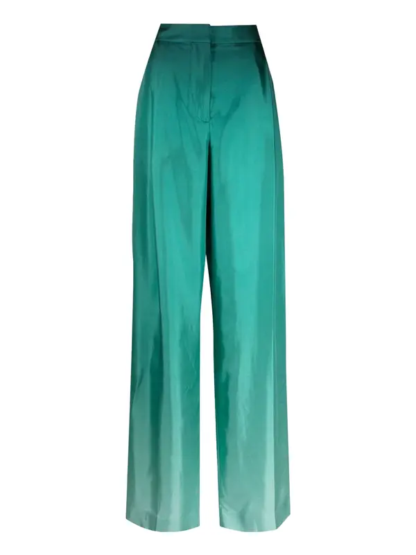Oscar De La Renta Ombré-effect Palazzo Trousers - Green