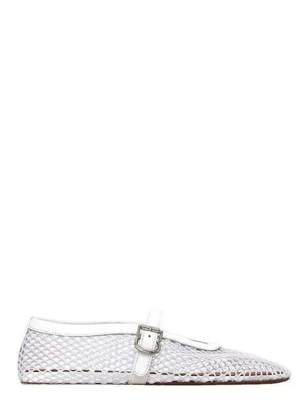 Alaïa Fishnet Ballet Flats - White