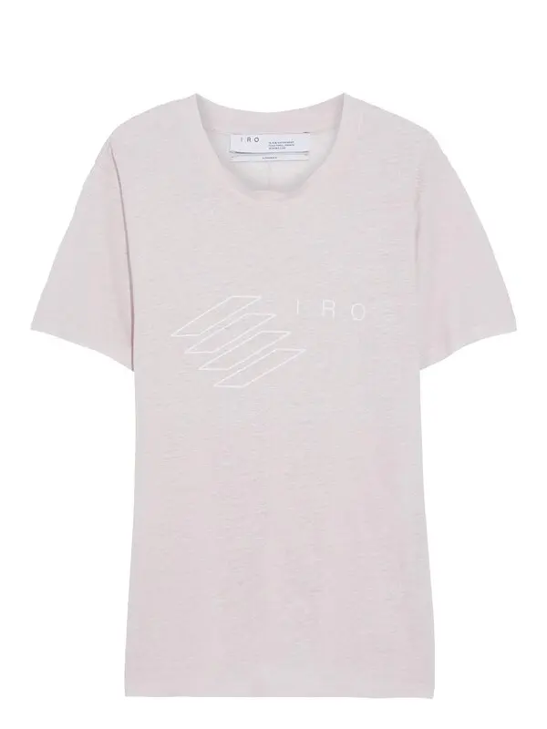IRO PARIS Lucie Logo-print Linen-jersey T-shirt - Pastel Pink