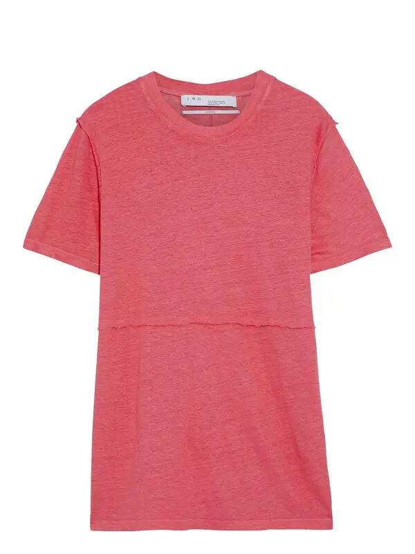 IRO PARIS Spire Slub Linen-jersey T-shirt - Coral