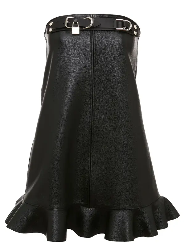 JW Anderson Padlock-embellished Leather Minidress - Black