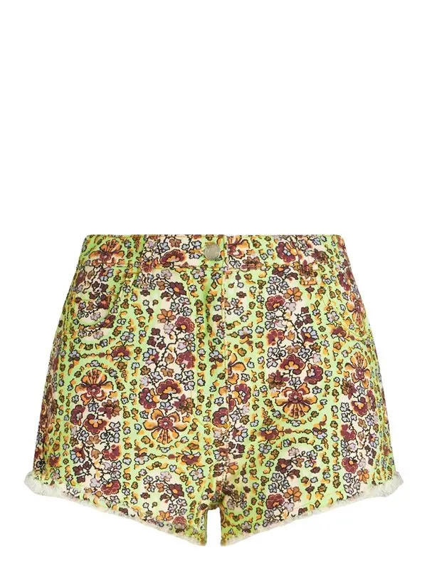 Etro Paisley-print Denim Shorts - Green