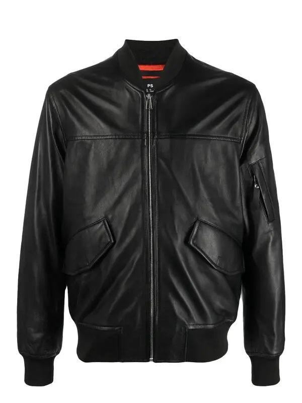 Paul Smith Zip-fastening Leather Jacket - Black