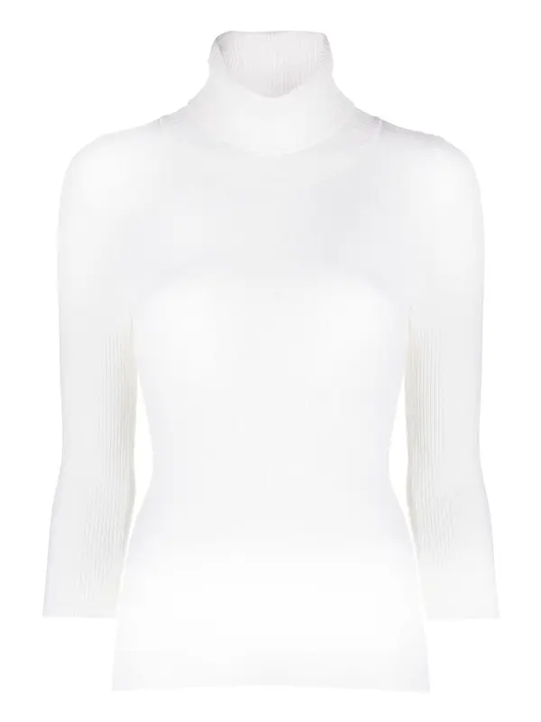 Aspesi Ribbed-knit Roll-neck Top - White