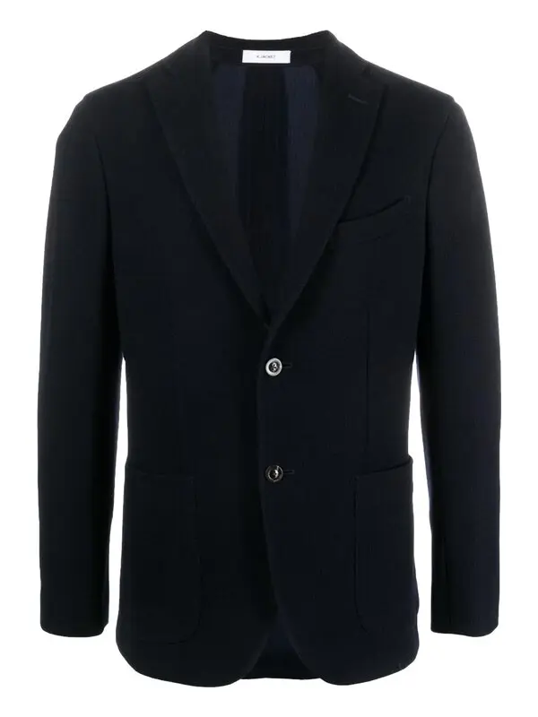 Boglioli Single-breasted Wool Blazer - Blue