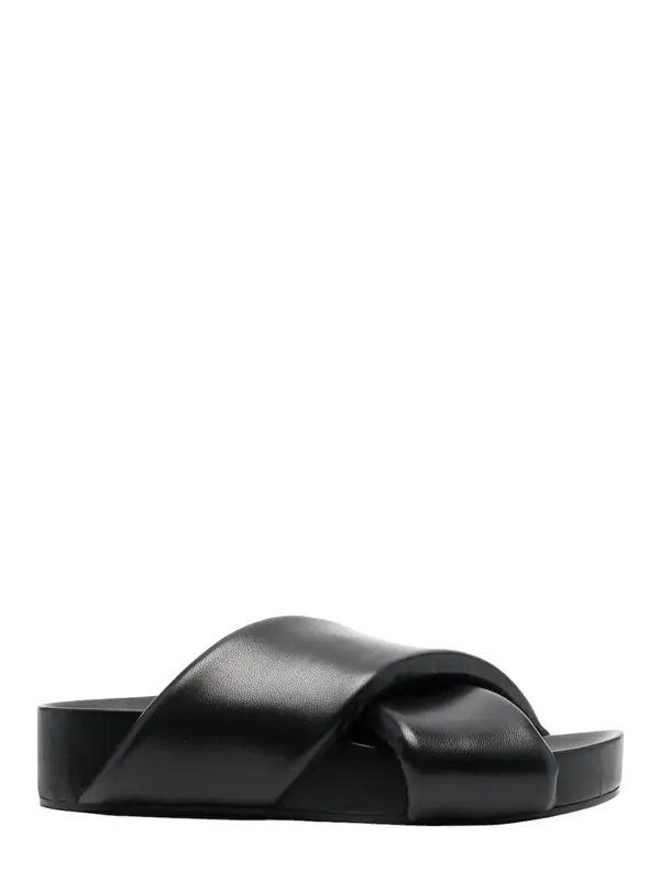 JIL SANDER Cross-over Leather Sandals - Black