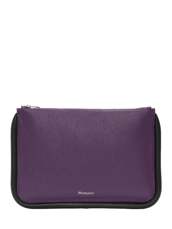 JW Anderson Large Bumper Leather Pouch - Purple