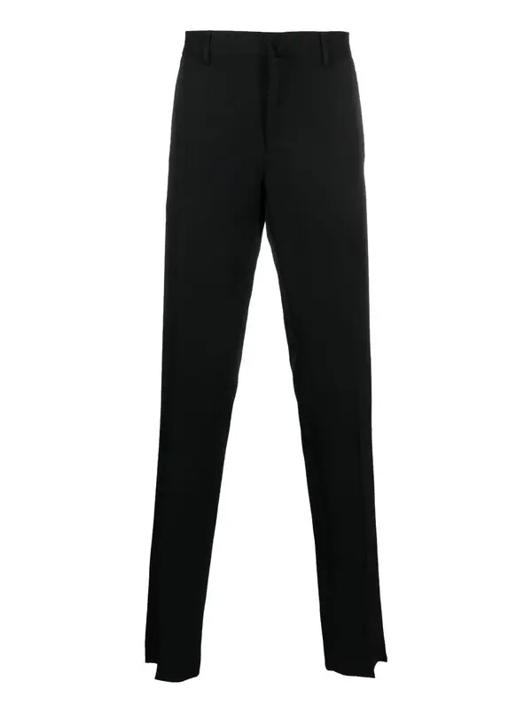 LANVIN Satin-trim Tailored Wool Trousers - Black