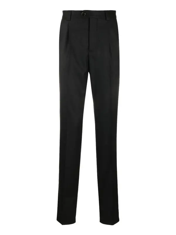 Brunello Cucinelli Mid-rise Wool Chino Trousers - Black