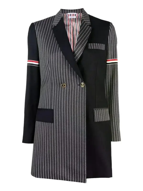Thom Browne Striped Panelled Jacket - Black