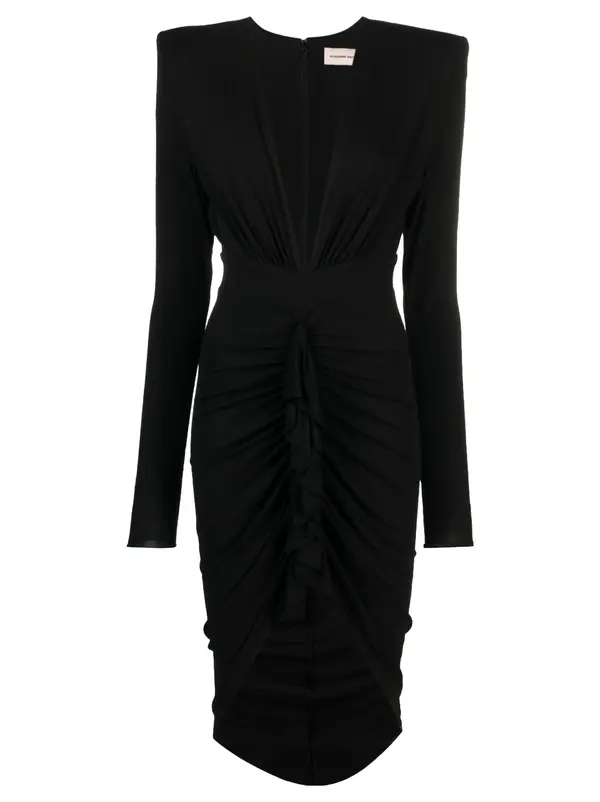 Alexandre Vauthier Gathered Midi Dress - Black