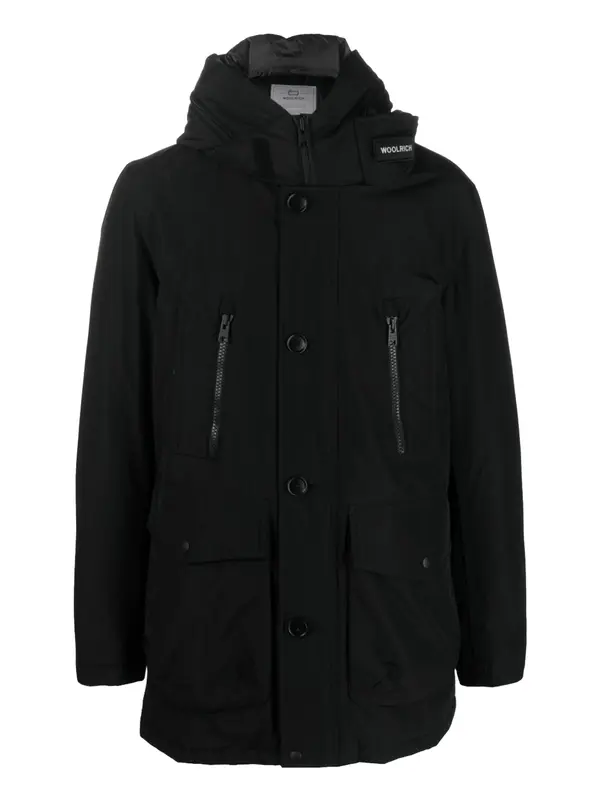 Woolrich Padded Hooded Coat - Black