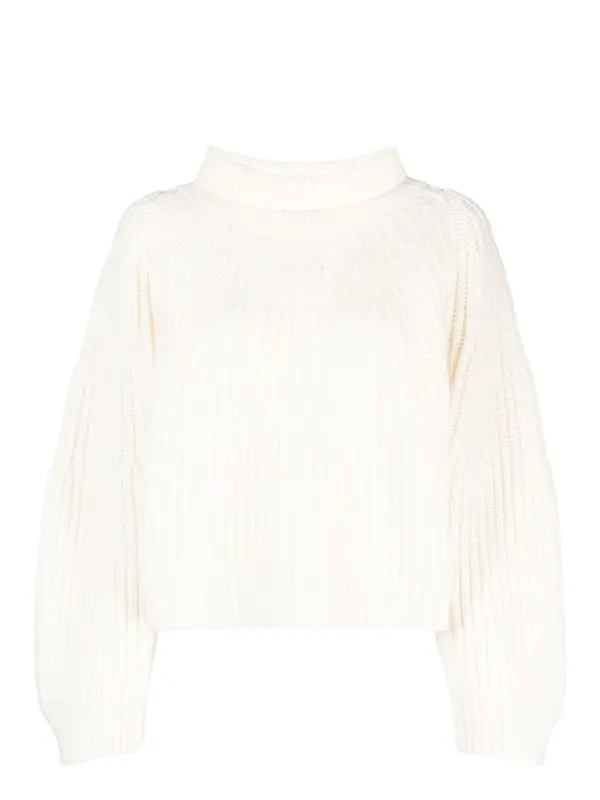Fabiana Filippi Chunky Ribbed Roll-neck Jumper - White