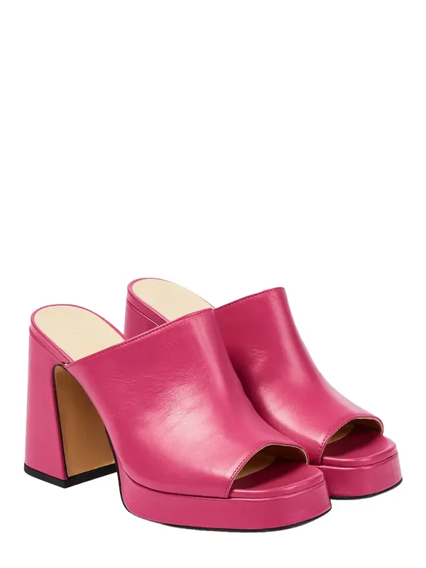 SOULIERS MARTINEZ Alba 90 Leather Mules - Pink