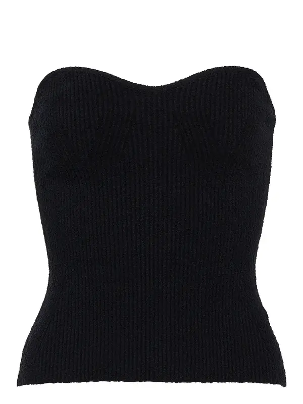 Wardrobe.NYC Ribbed-knit Top - Black